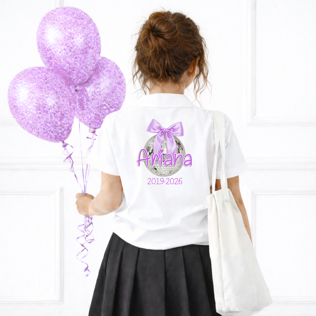 CUSTOM DTF TRANSFER- LILAC DISCO BALL- SCHOOL LEAVERS 2026 – Elhen ...